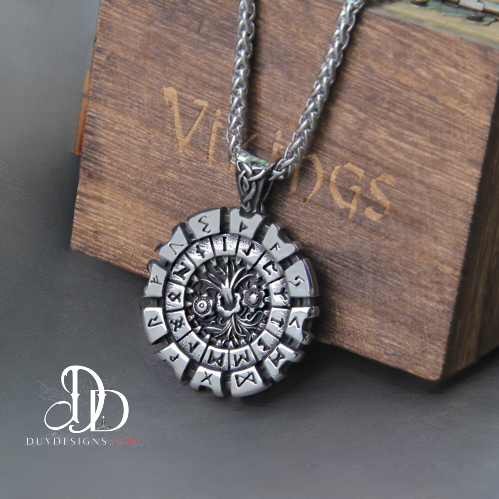 Viking Rune Necklace - Viking Yggdrasil Tree of Life and Odin Rune ...